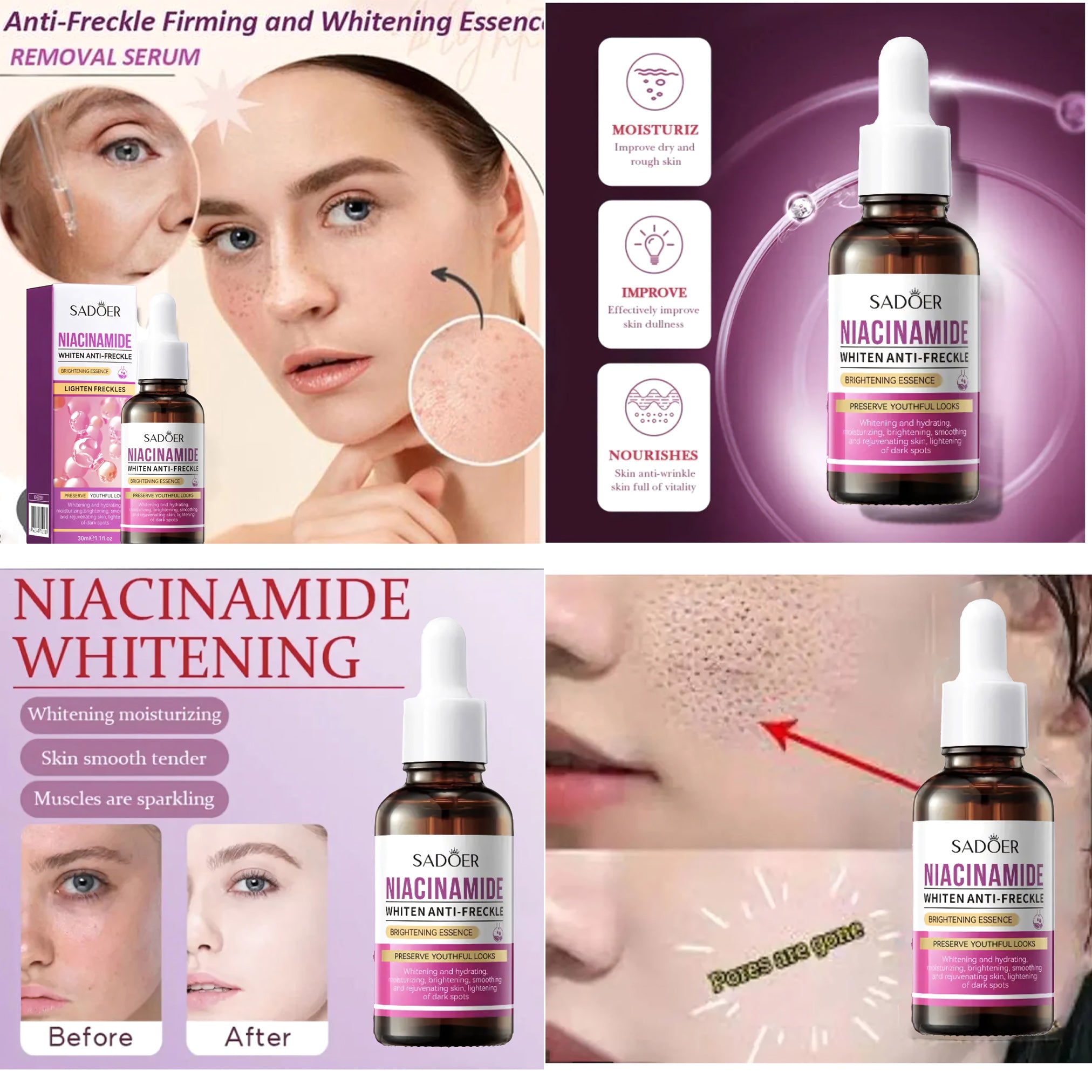 Kniyea VC Toner + Sadoer Niacinamide + Kiss Beauty Sunscreen + Retinol – Sige Mart UAE