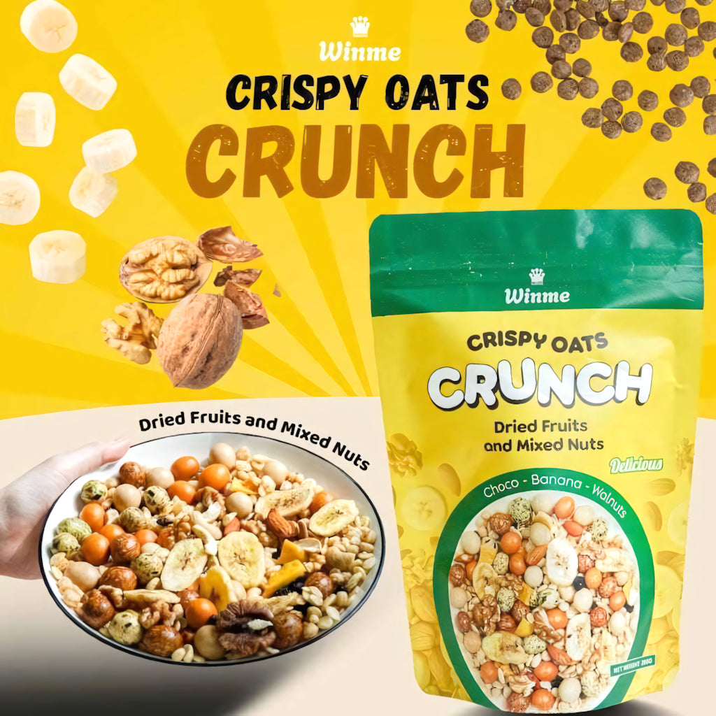 Winme Crispy Oats Crunch Cereal – Choco Banana & Walnuts (200g) – Sige ...